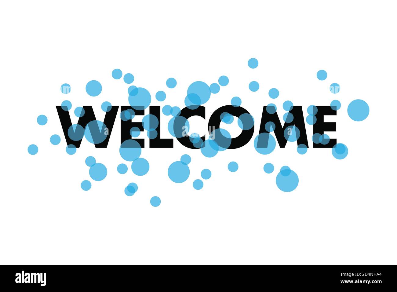 Modern, playful graphic design of a word "Welcome" with transparent ...