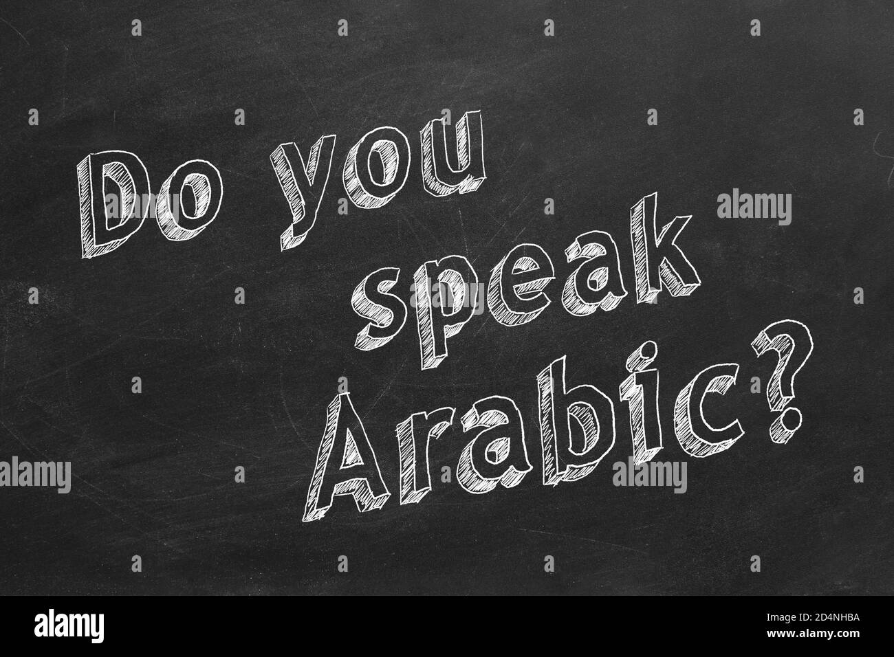 Hand drawing "Do you speak Arabic?" on blackboard Stock Photo - Alamy