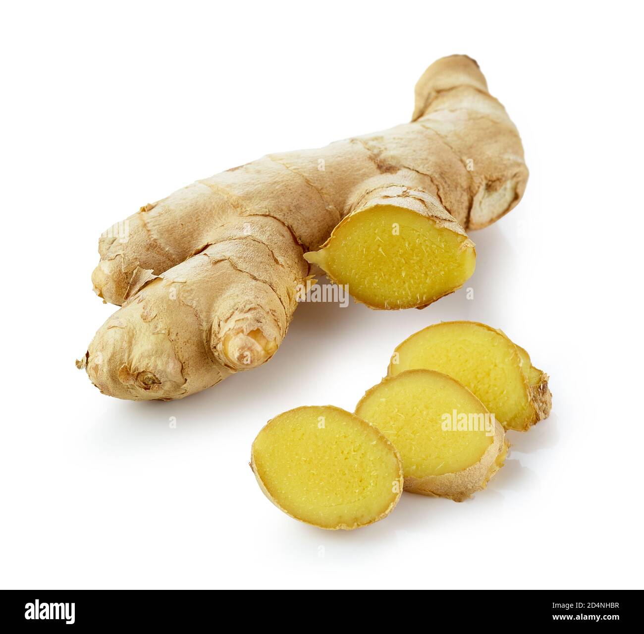 fresh ginger root isolated on white background Stock Photo - Alamy
