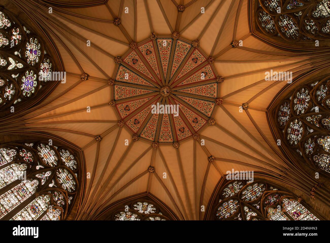 UK, England, Yorkshire, York Minster, Chapter House, roof detail Stock ...