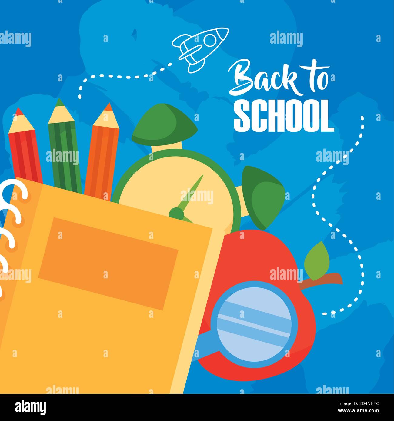 back to school poster with vector illustration design Stock Vector ...