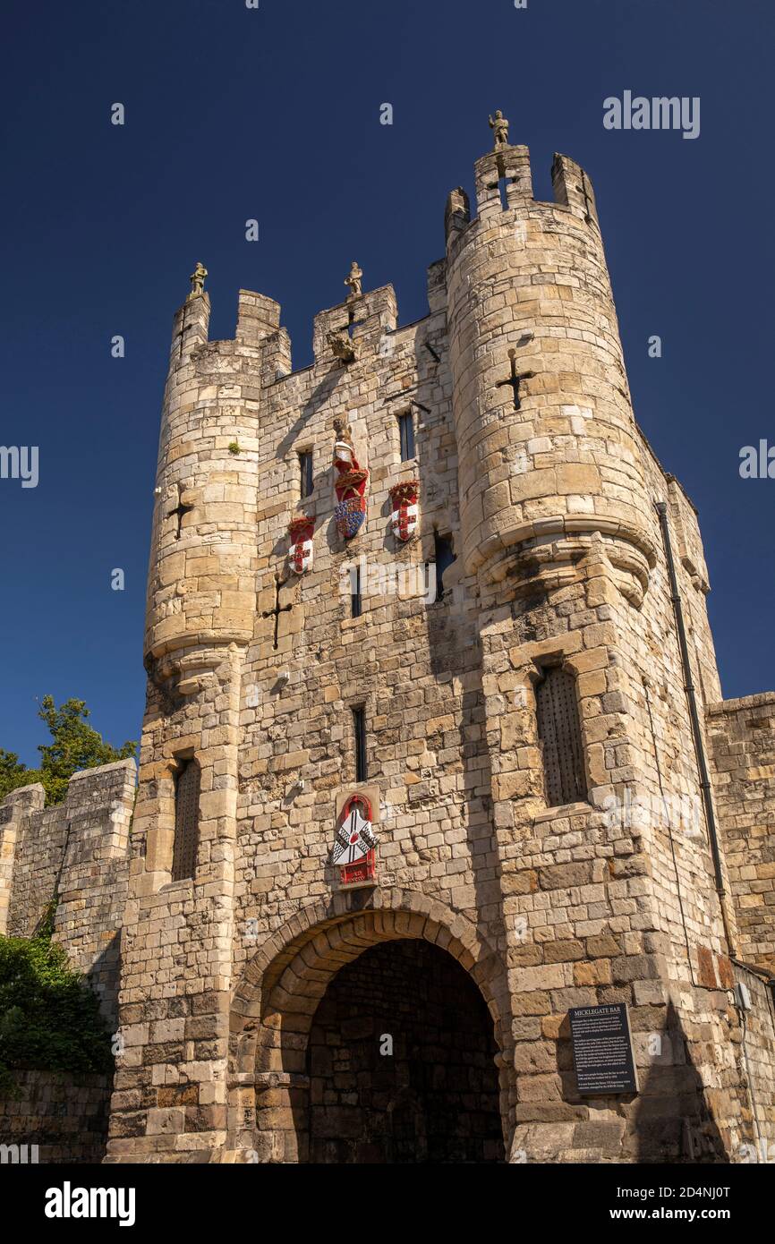 UK, England, Yorkshire, York, Micklegate, Bar in city walls Stock Photo ...