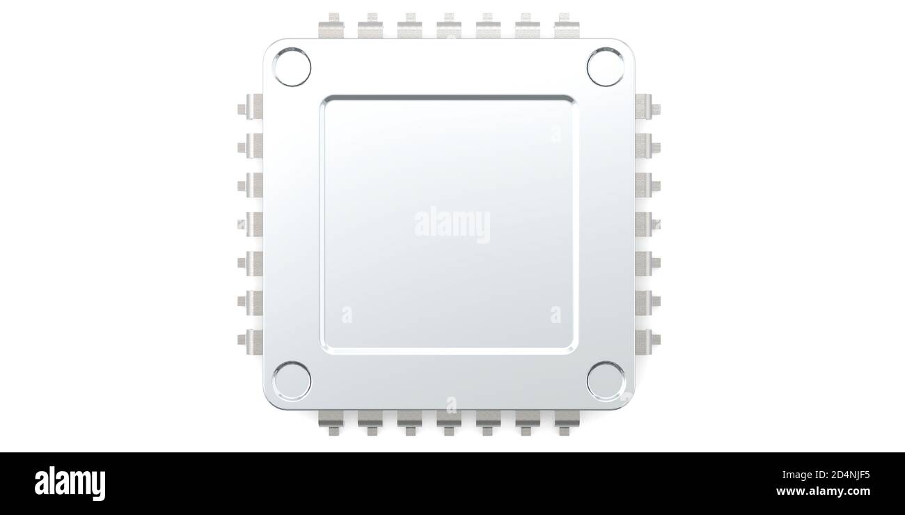 Computer chip isolated on white background, 3D rendering Stock Photo ...