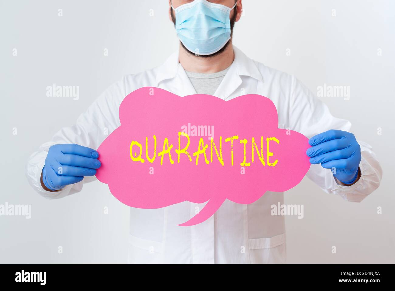 Text sign showing Quarantine. Business photo showcasing restraint upon ...
