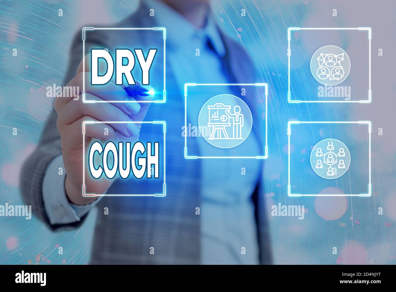 Conceptual hand writing showing Dry Cough. Concept meaning cough that ...