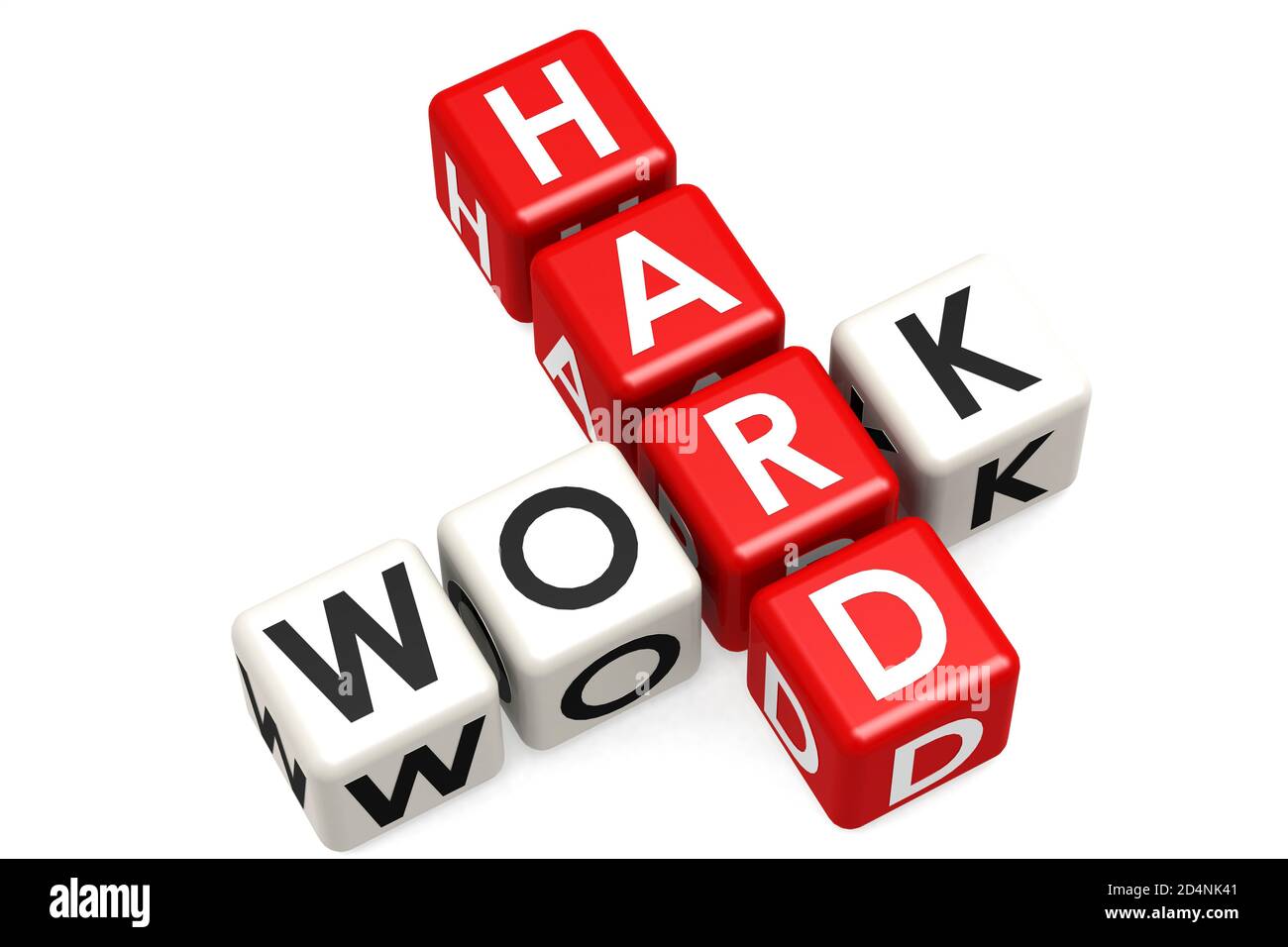 Work hard cube crossword on white background, 3D rendering Stock Photo ...