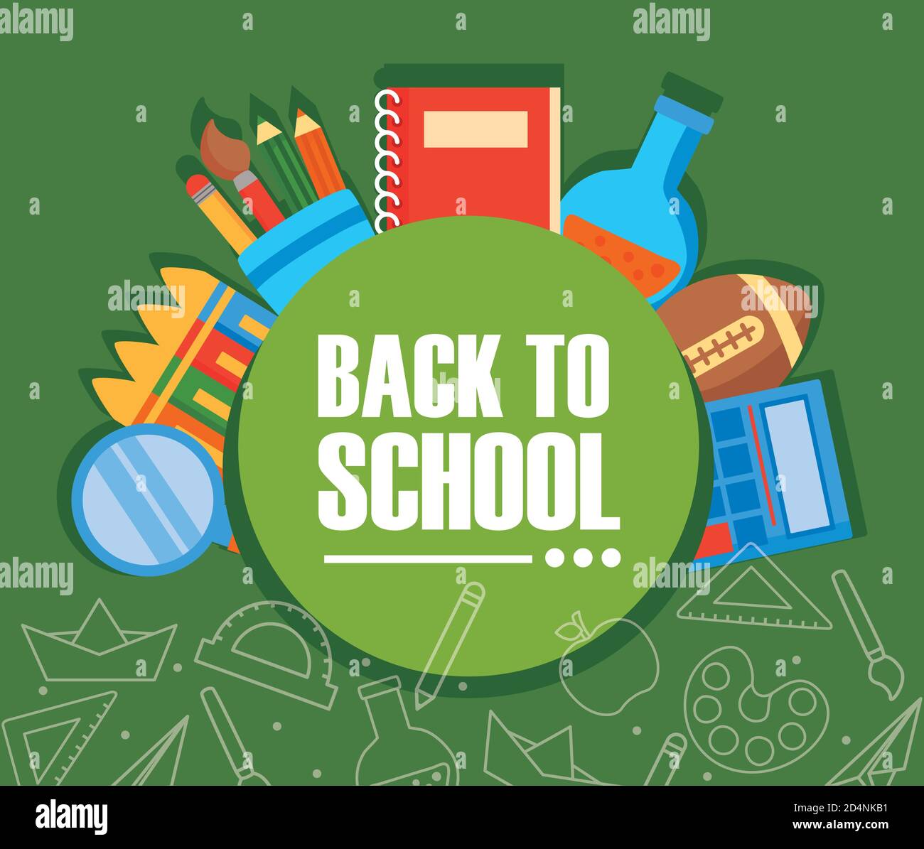 Back To School Poster With Vector Illustration Design Stock Vector back-to-school-poster-with-vector-illustration-design-stock-vector