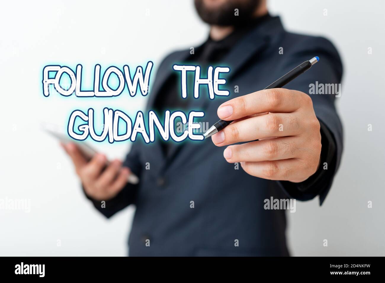 Text sign showing Follow The Guidance. Business photo text controlling ...