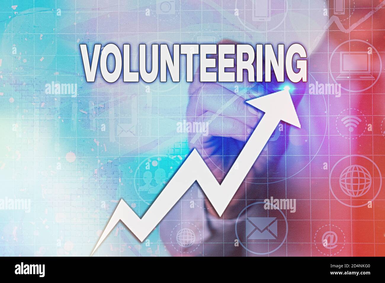 Writing note showing Volunteering. Business concept for an individual ...