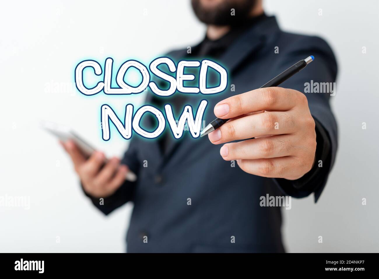 Text sign showing Closed Now. Business photo text of a business having ...