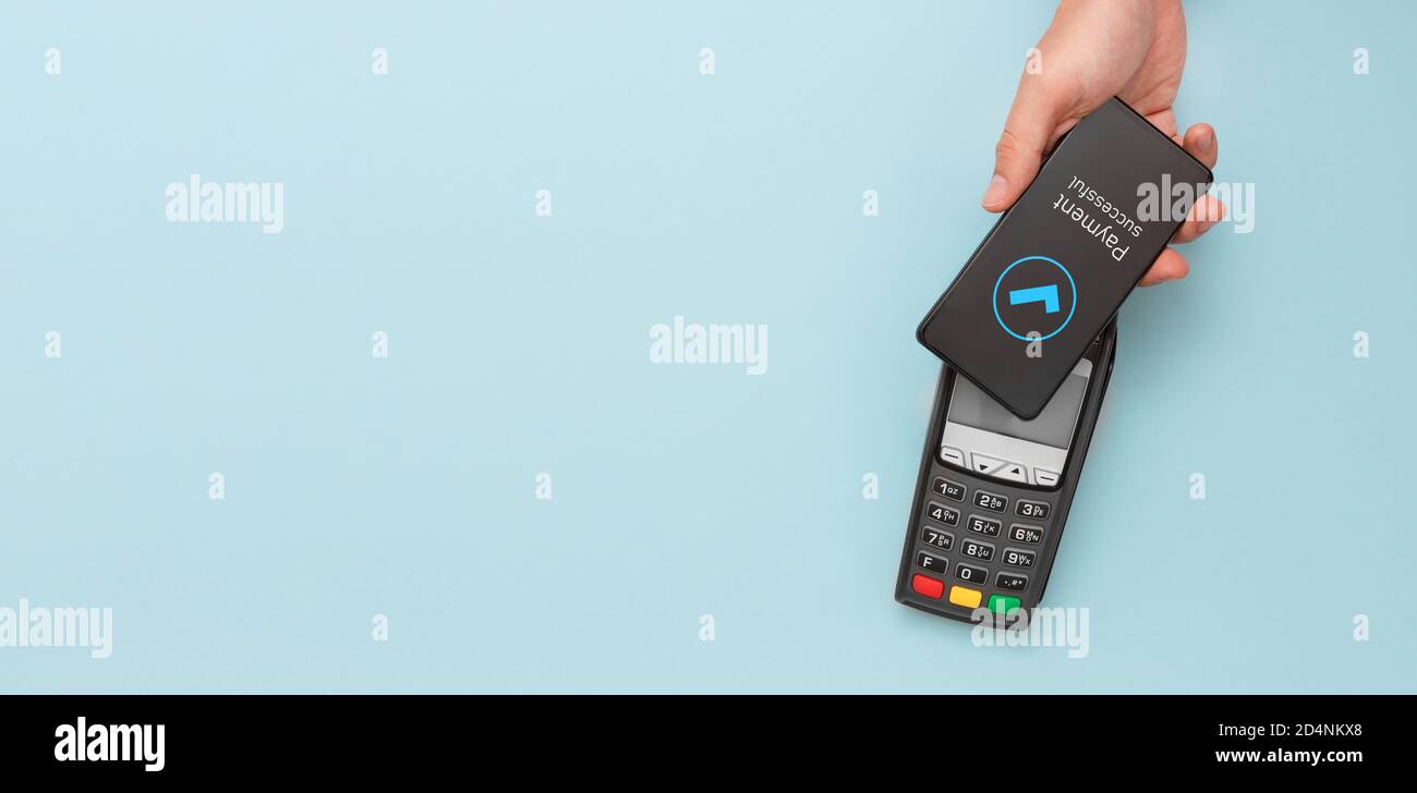 Contactless payment with smart phone. Mobile banking concept Stock ...