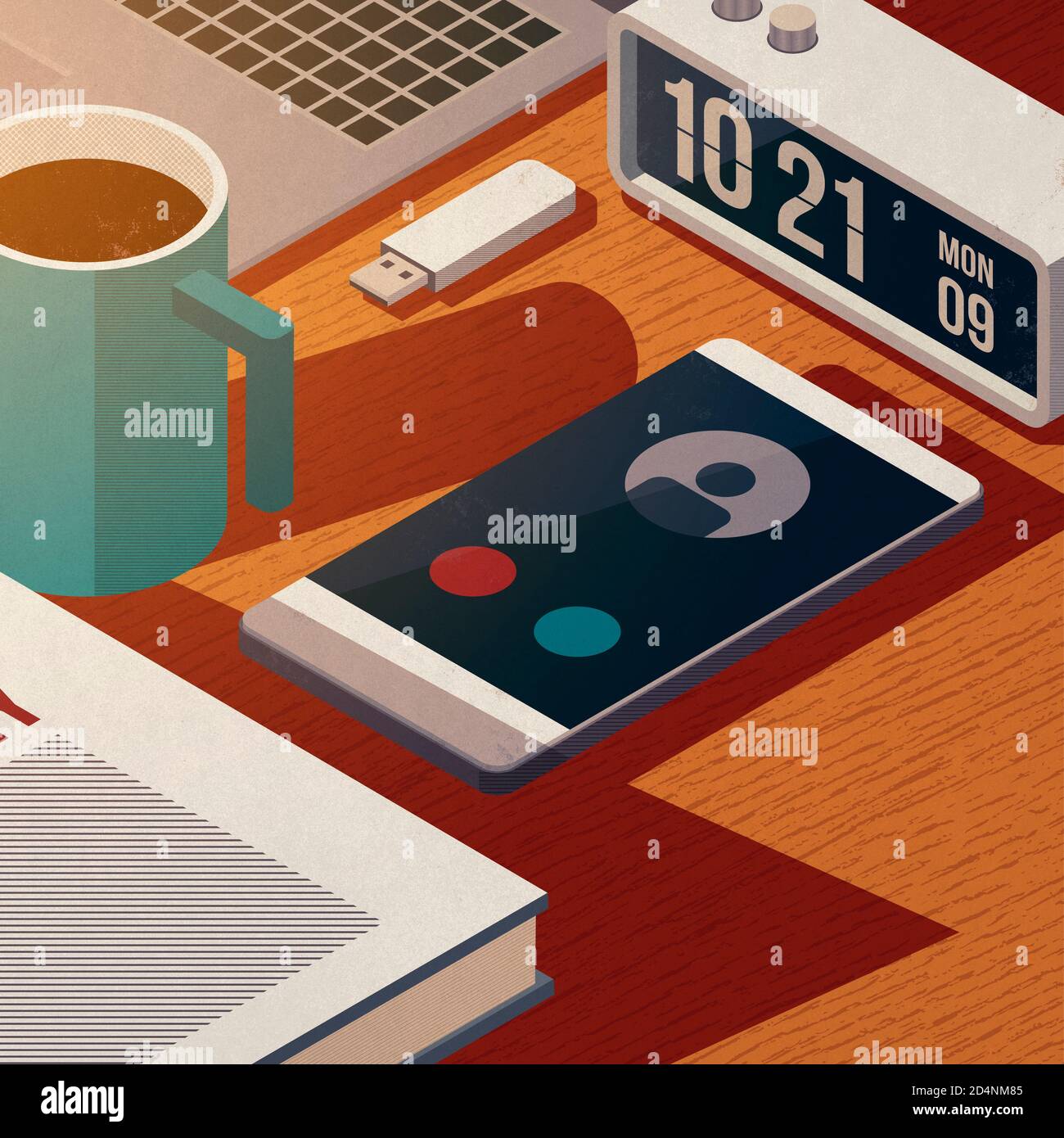 3D illustration. Incoming phone call on the touch screen smartphone ...