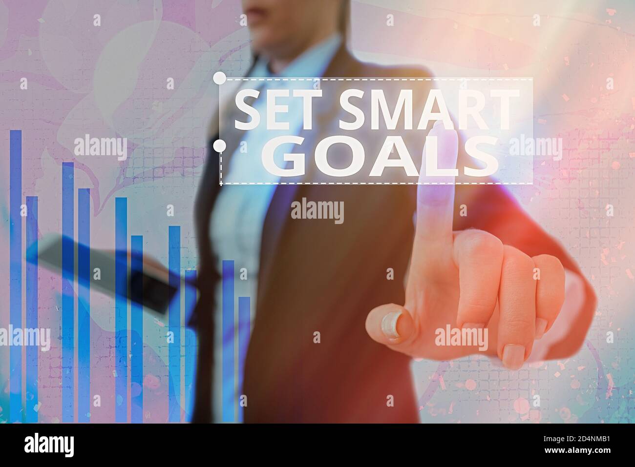 Text sign showing Set Smart Goals. Business photo showcasing giving ...