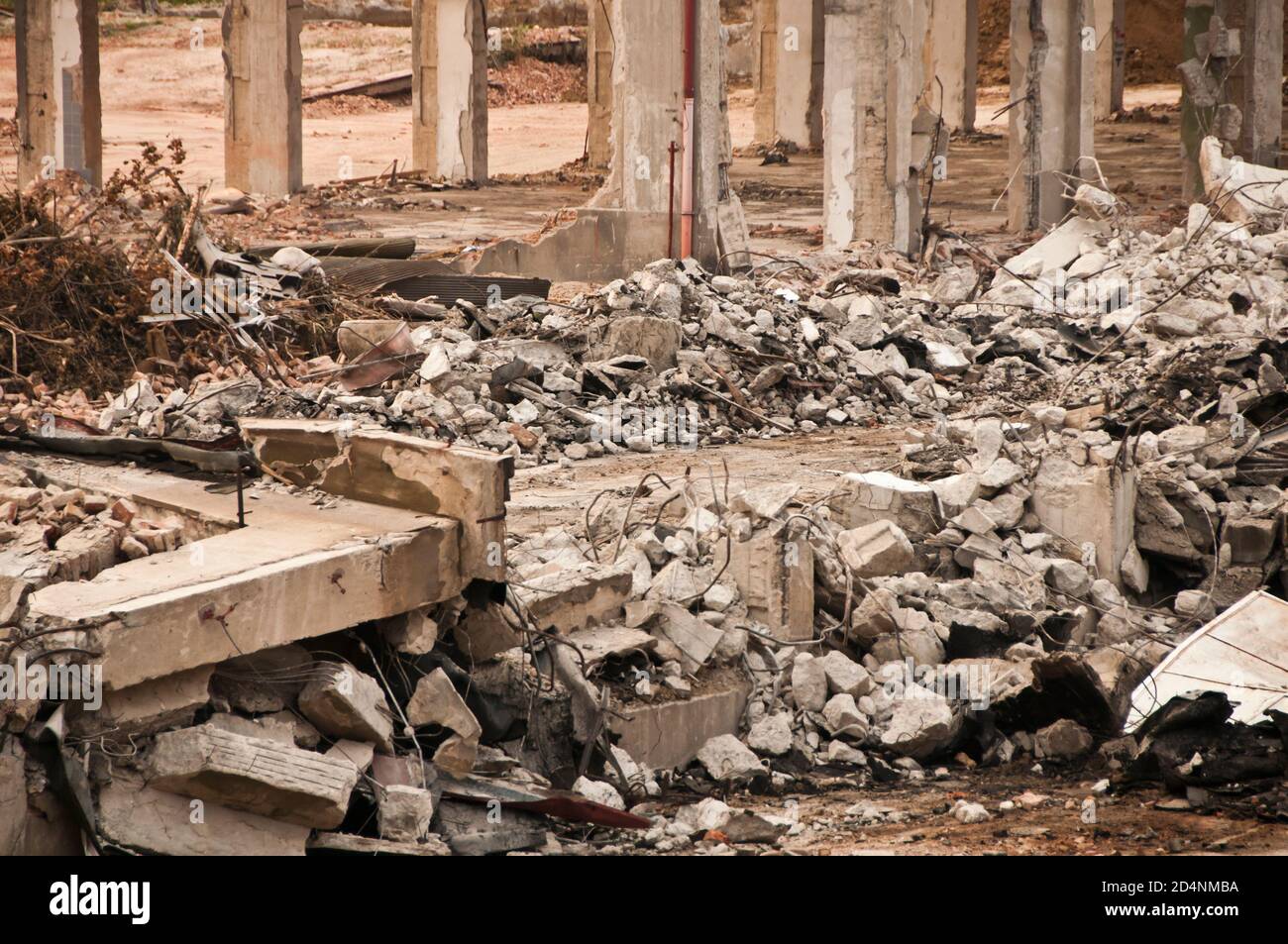 rubble and debris during a building demolition Stock Photo - Alamy