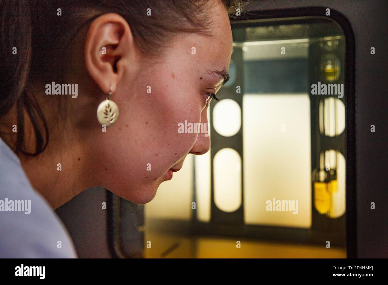 Motor oil modern production plant. Chemical lab. Schott instruments ...