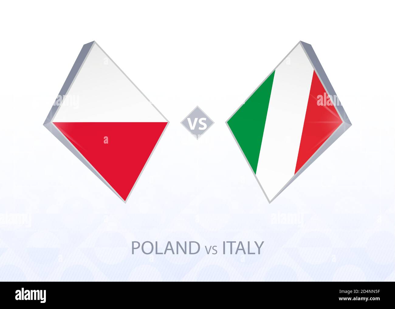 Europe football competition Poland vs Italy, League A, Group 1. Vector ...