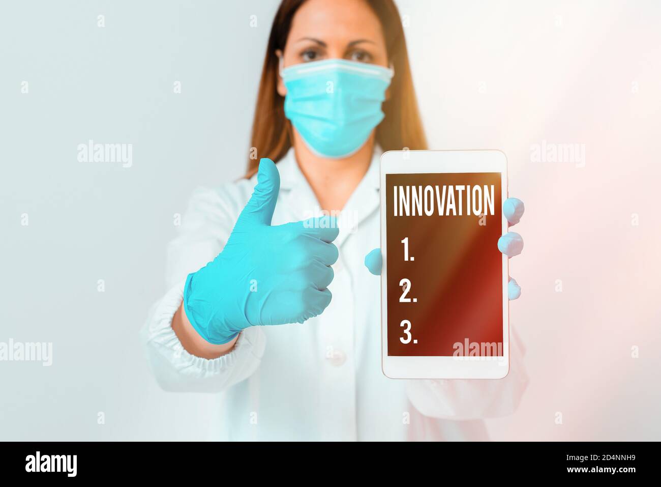 Conceptual hand writing showing Innovation. Concept meaning the application of better solutions ...