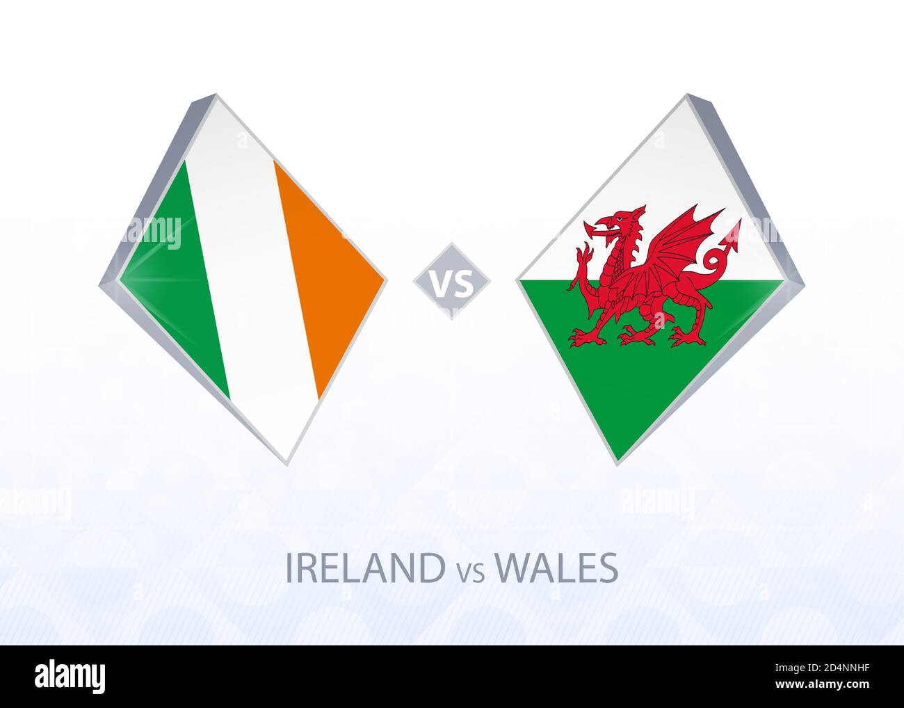 Europe football competition Ireland vs Wales, League B, Group 4. Vector ...