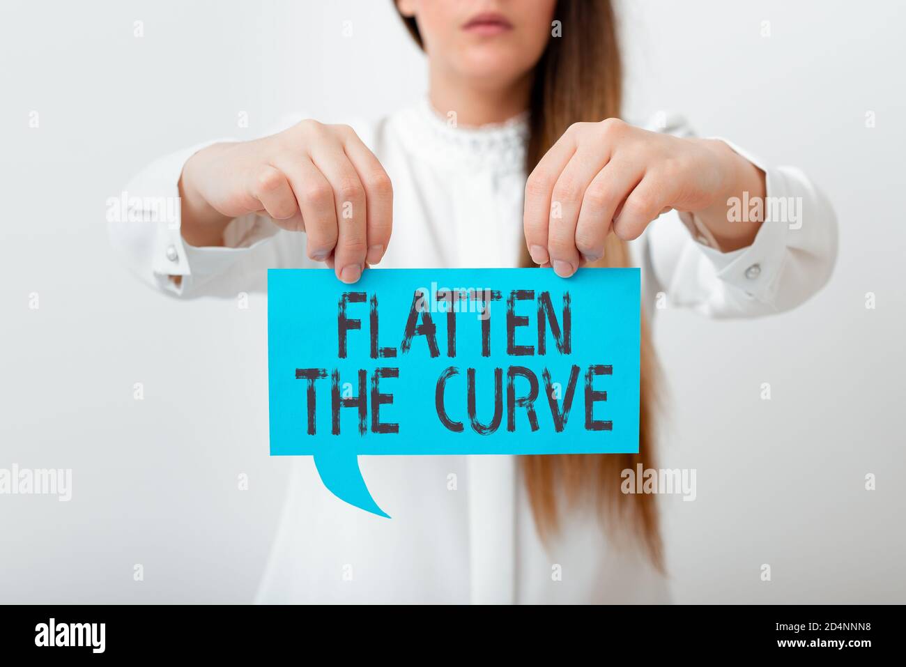 Conceptual hand writing showing Flatten The Curve. Concept meaning ...