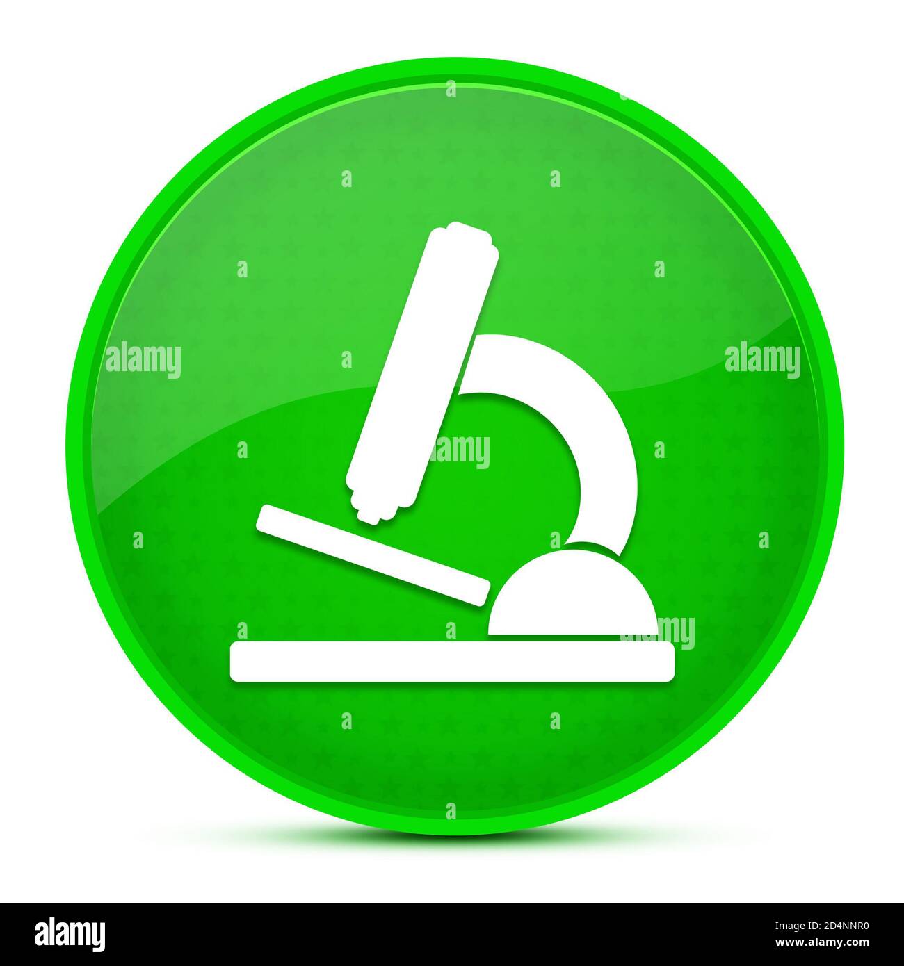 Microscope aesthetic glossy green round button abstract illustration ...