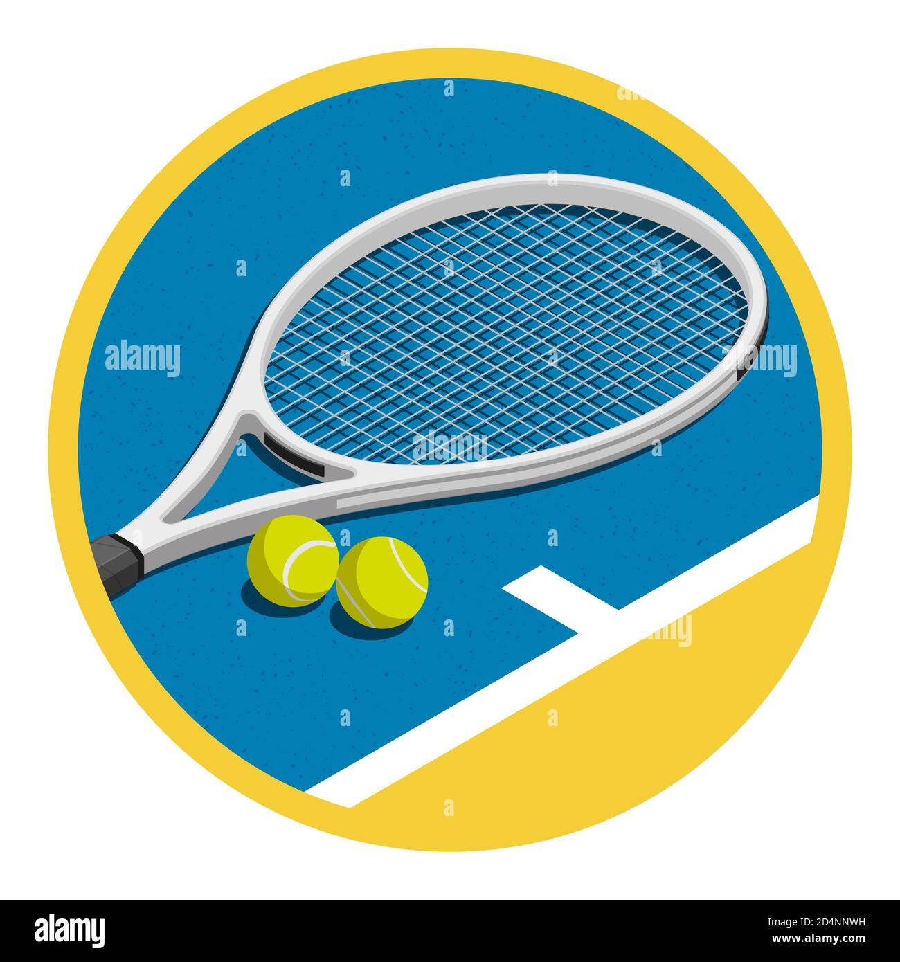 Tennis tournament symbol with racket and balls, sports and competition ...