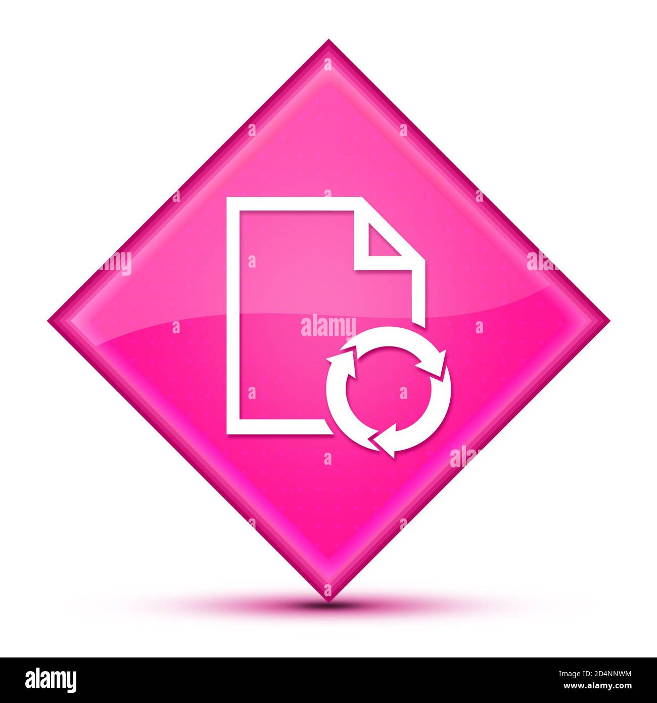 Document process icon isolated on luxurious wavy pink diamond button ...