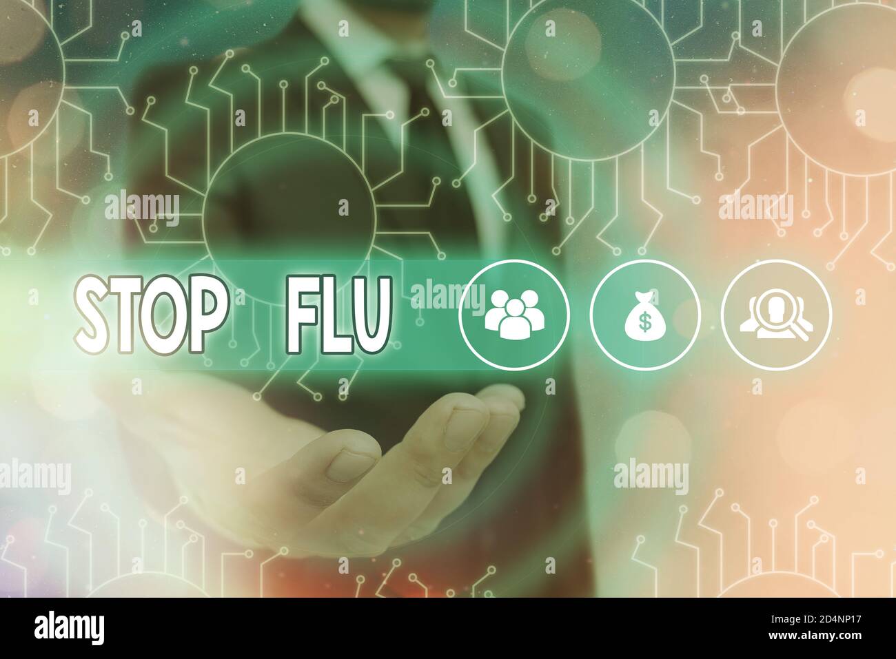 Conceptual hand writing showing Stop Flu. Concept meaning put an end of ...