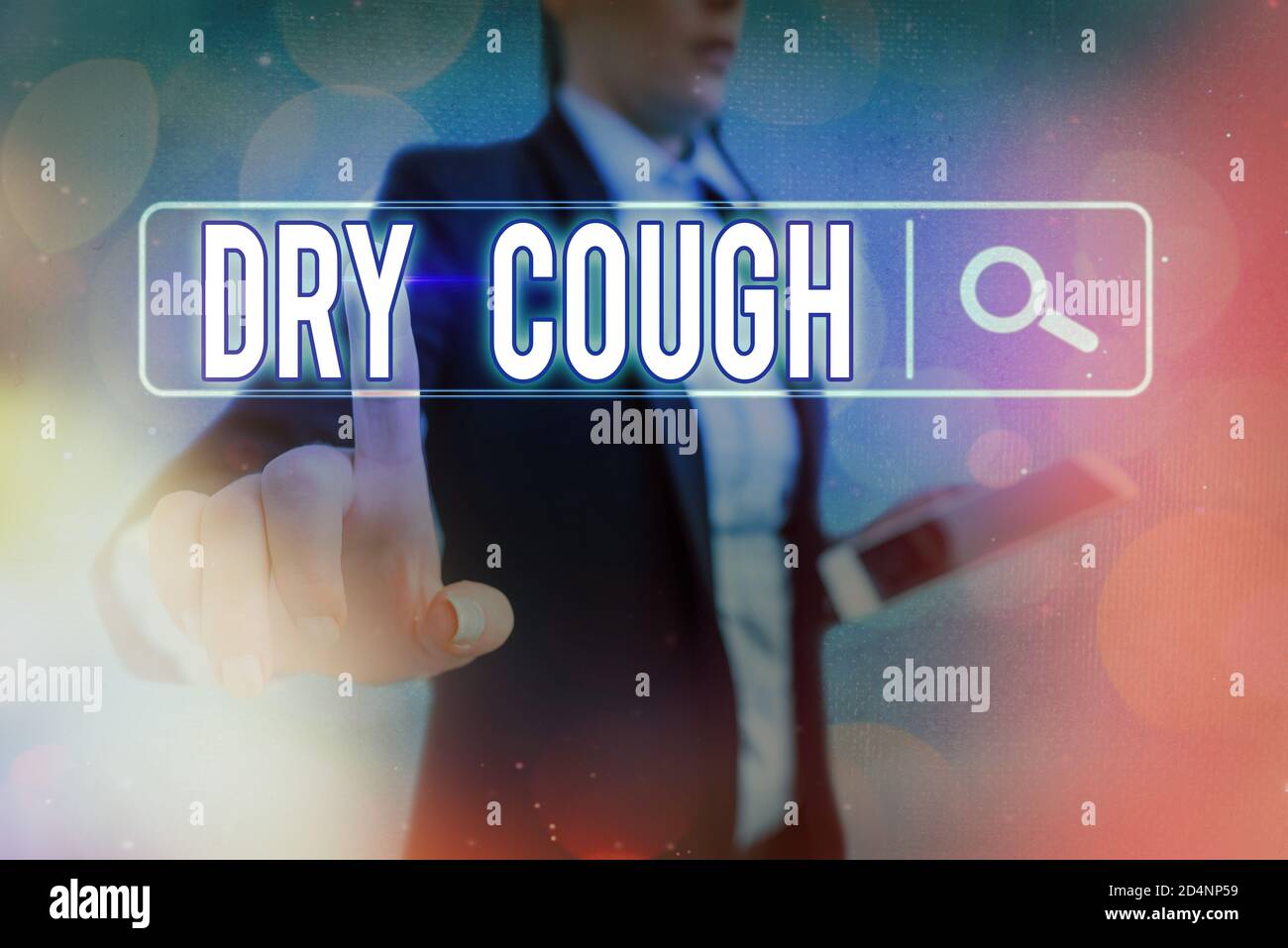 Conceptual hand writing showing Dry Cough. Concept meaning cough that ...