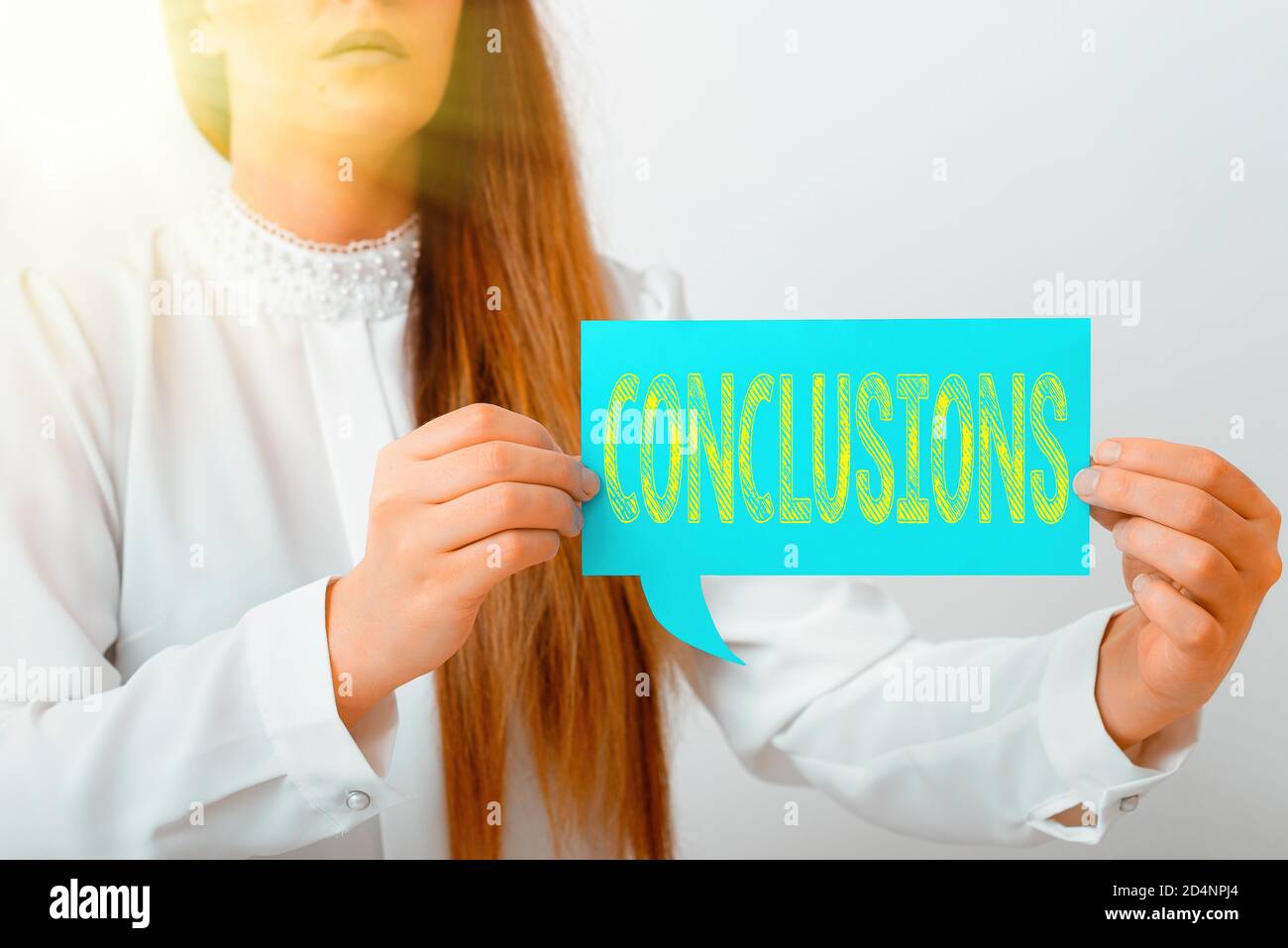 Writing note showing Conclusions. Business concept for explanation that ...