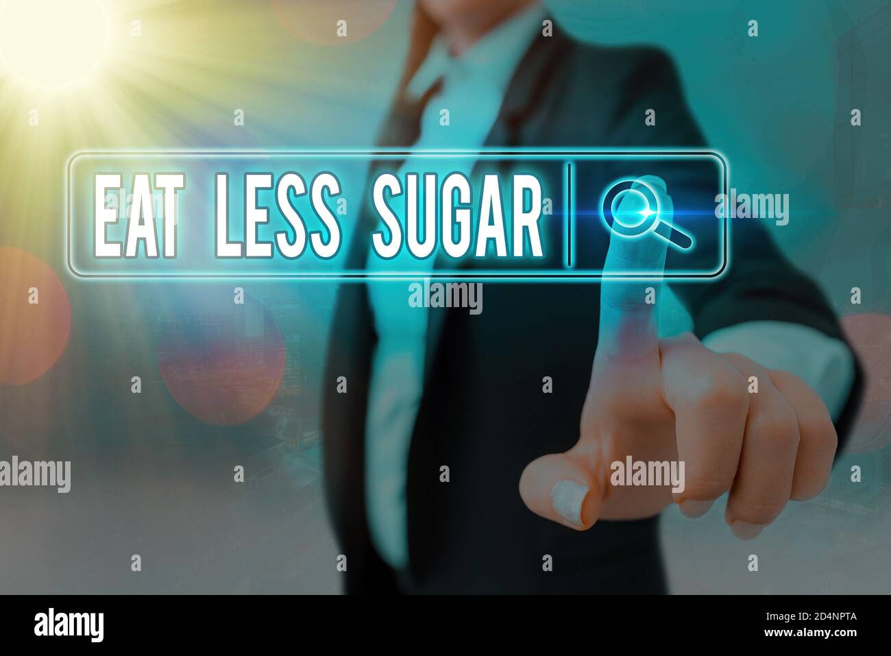Conceptual hand writing showing Eat Less Sugar. Concept meaning ...