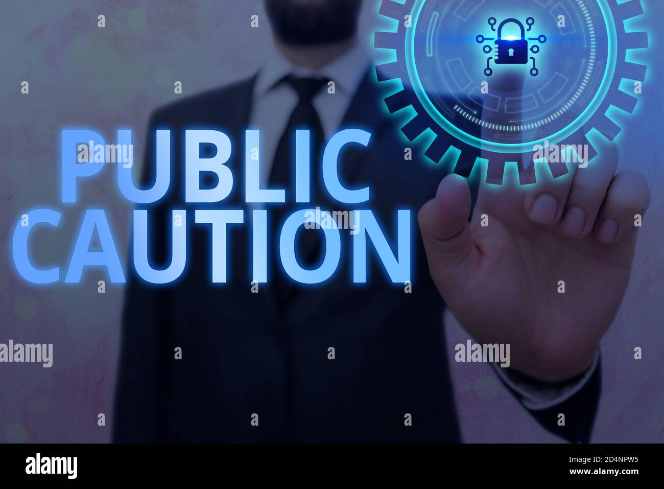 Writing note showing Public Caution. Business concept for formal ...