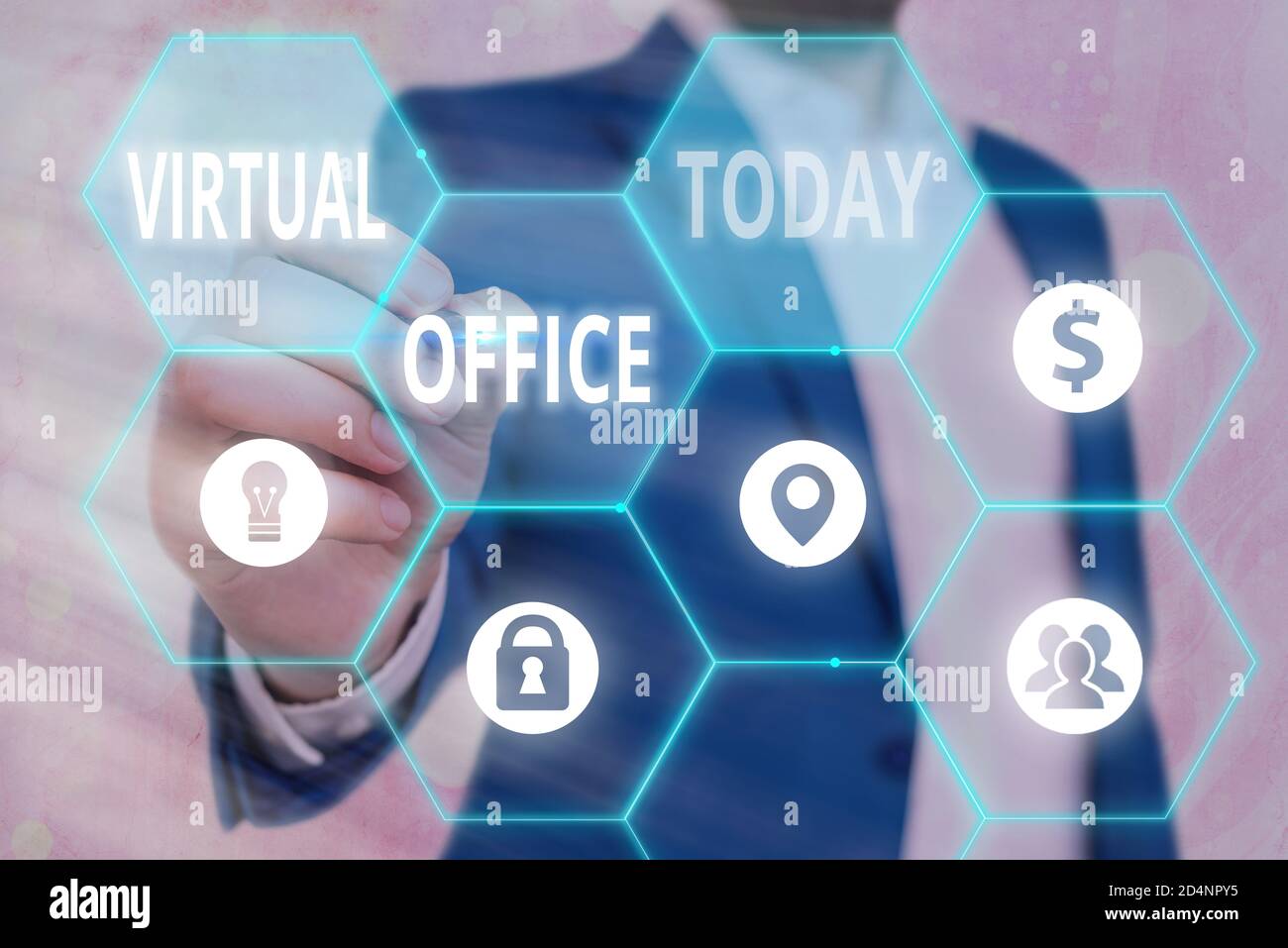 Writing note showing Virtual Office. Business concept for operational ...