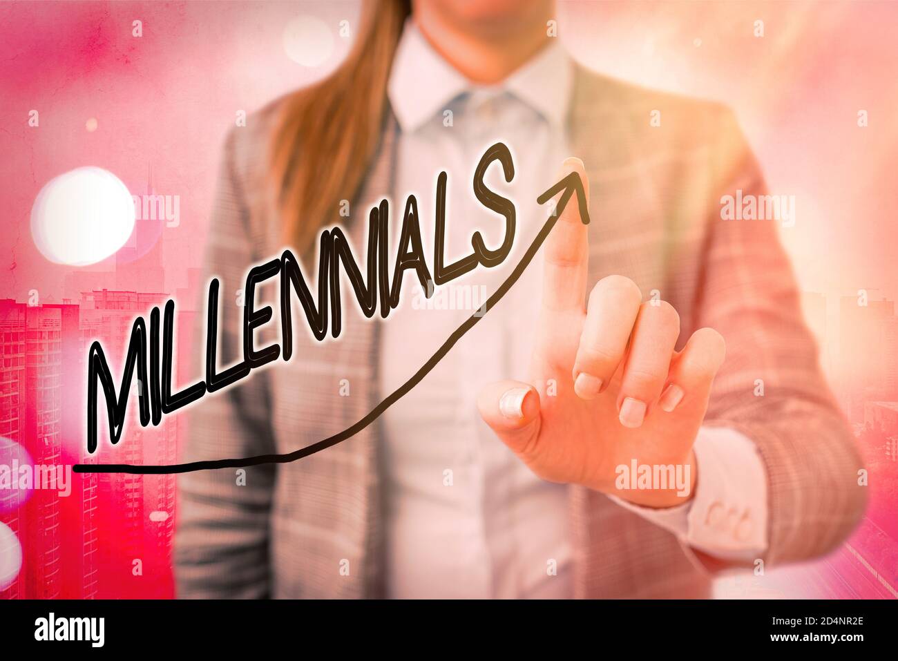 Text sign showing Millennials. Business photo text an individual ...