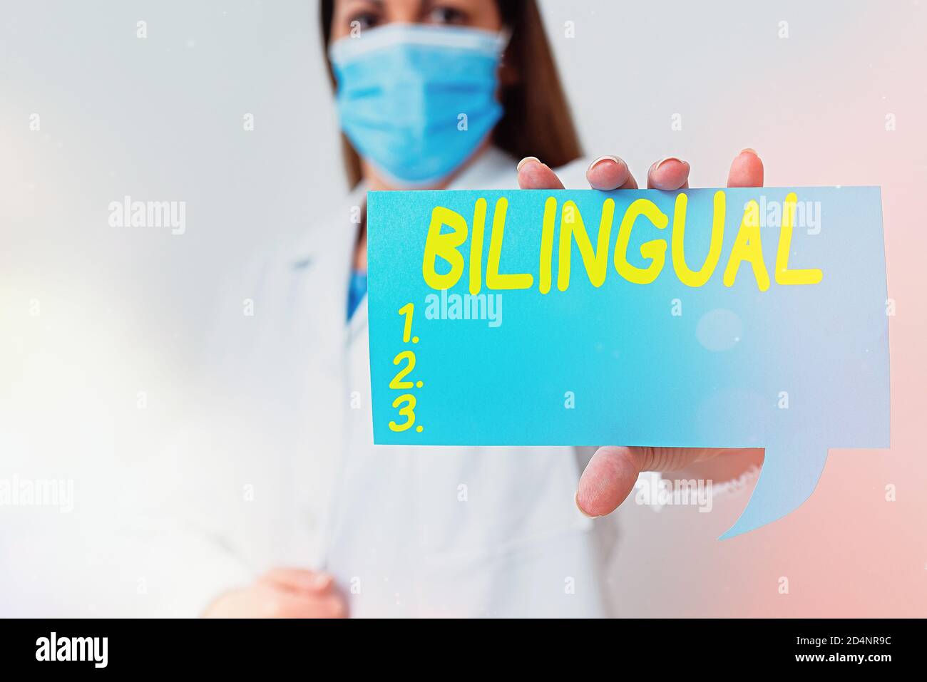 Conceptual hand writing showing Bilingual. Concept meaning using or ...