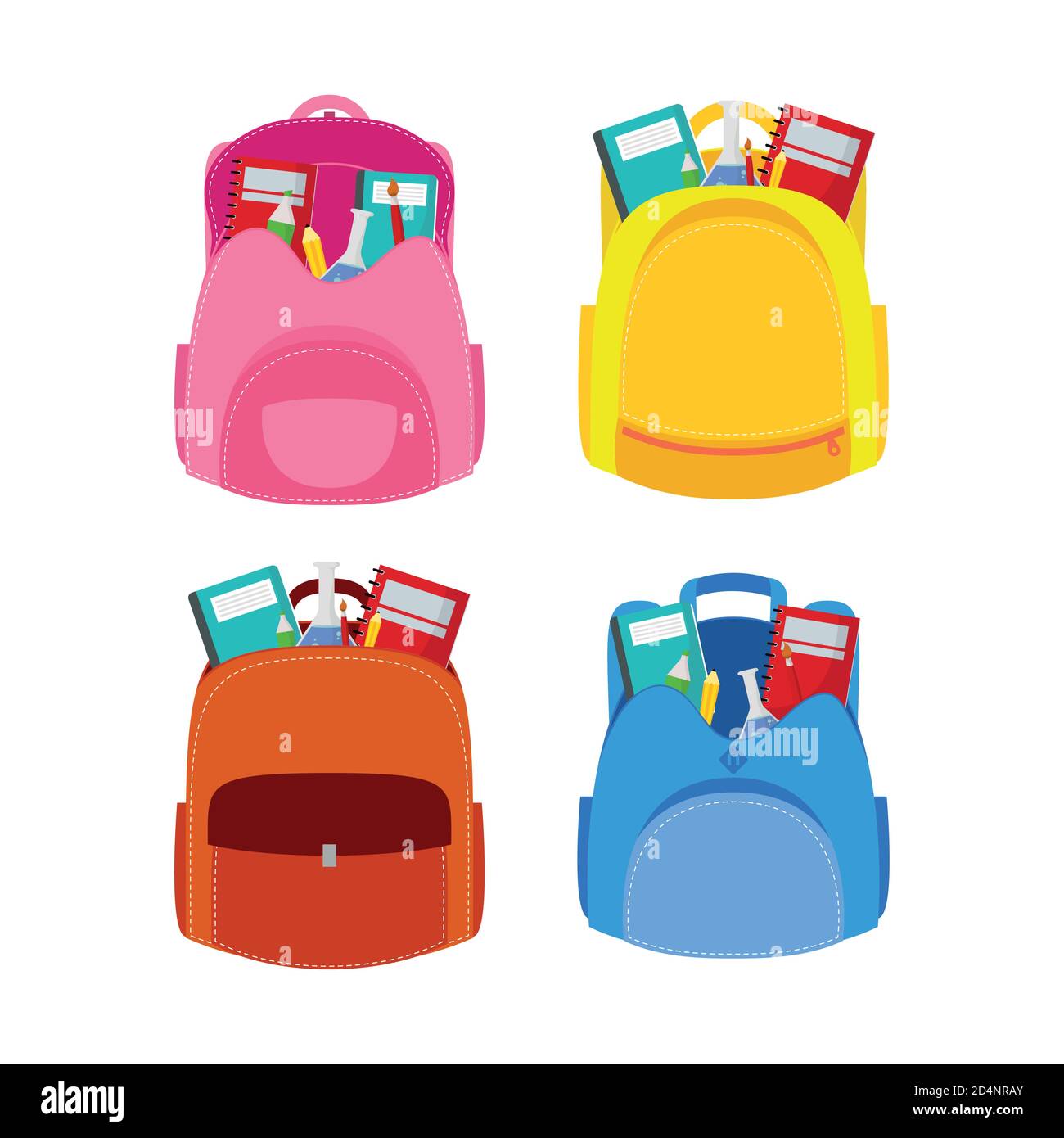 back to school season poster with schoolbags vector illustration design ...