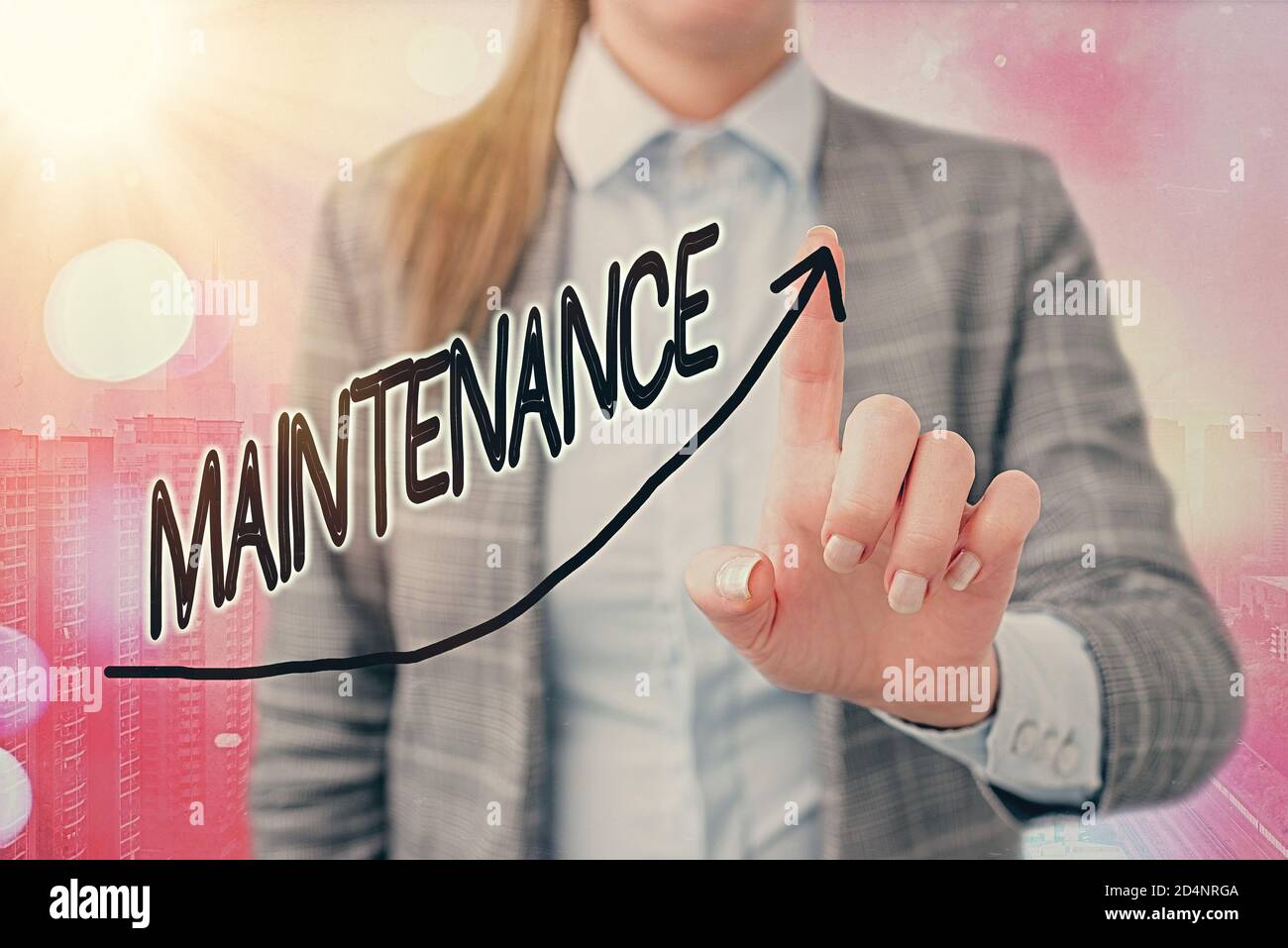 Text sign showing Maintenance. Business photo text the process of ...