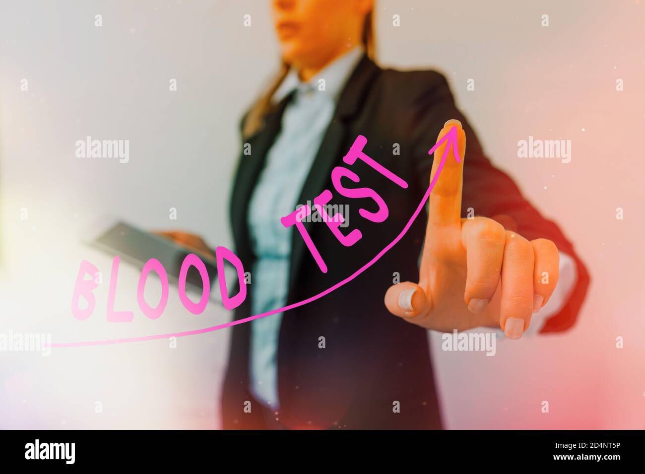Handwriting text writing Blood Test. Conceptual photo Extracted blood ...