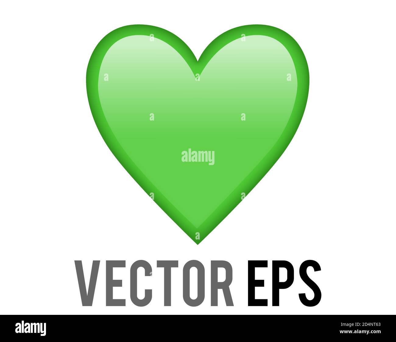 The isolated vector classic love green glossy heart icon, used for ...