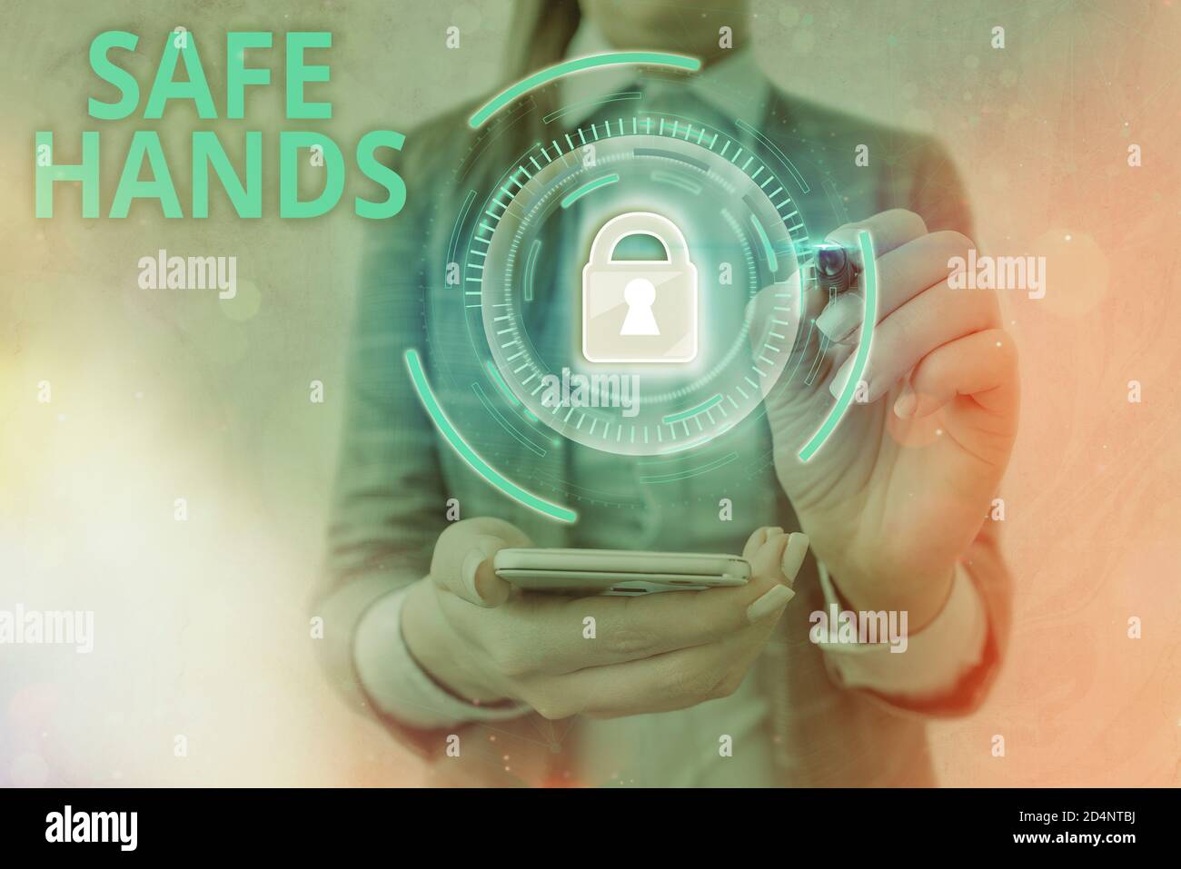 Text sign showing Safe Hands. Business photo text Ensuring the ...