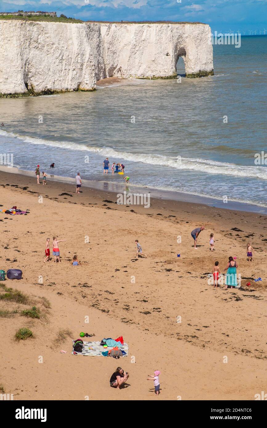 Botany Bay, btween Broadstairs and Margate in Kent on a summer's day ...