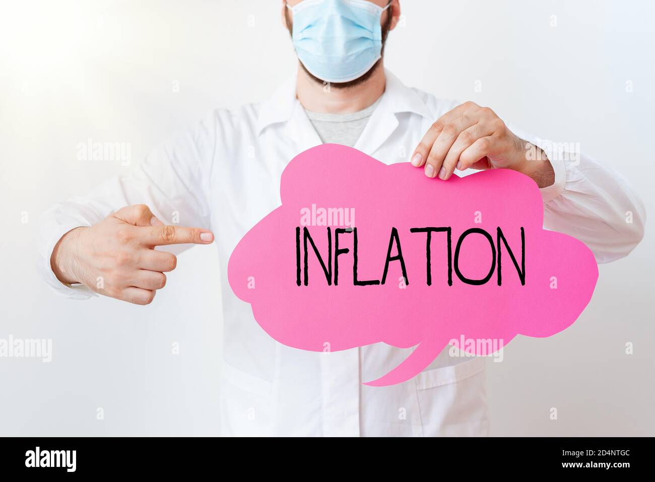 Writing note showing Inflation. Business concept for increase in the ...