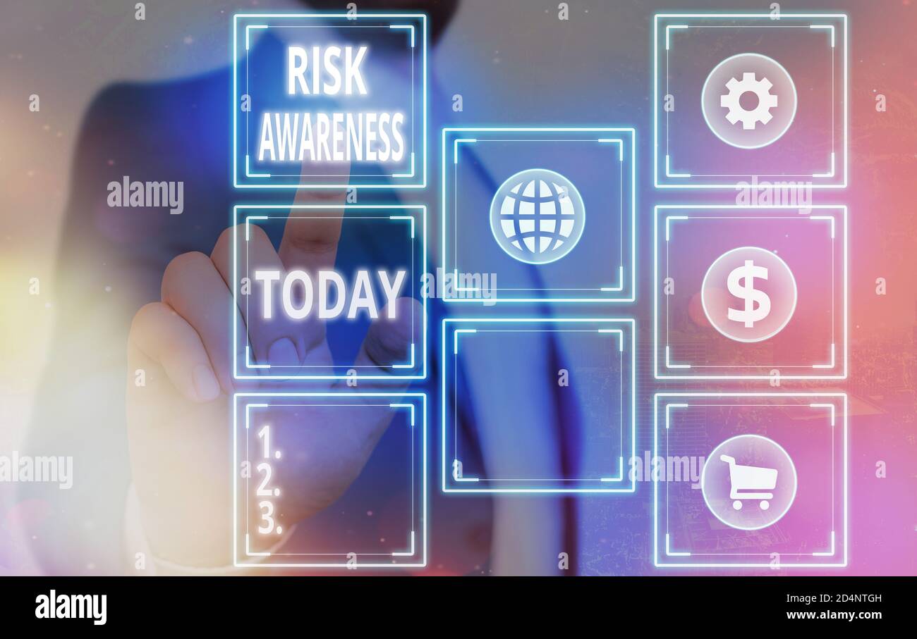 Word writing text Risk Awareness. Business photo showcasing recognizing ...
