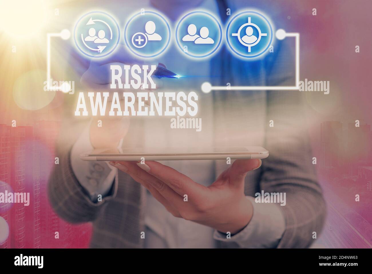 Writing note showing Risk Awareness. Business concept for recognizing ...