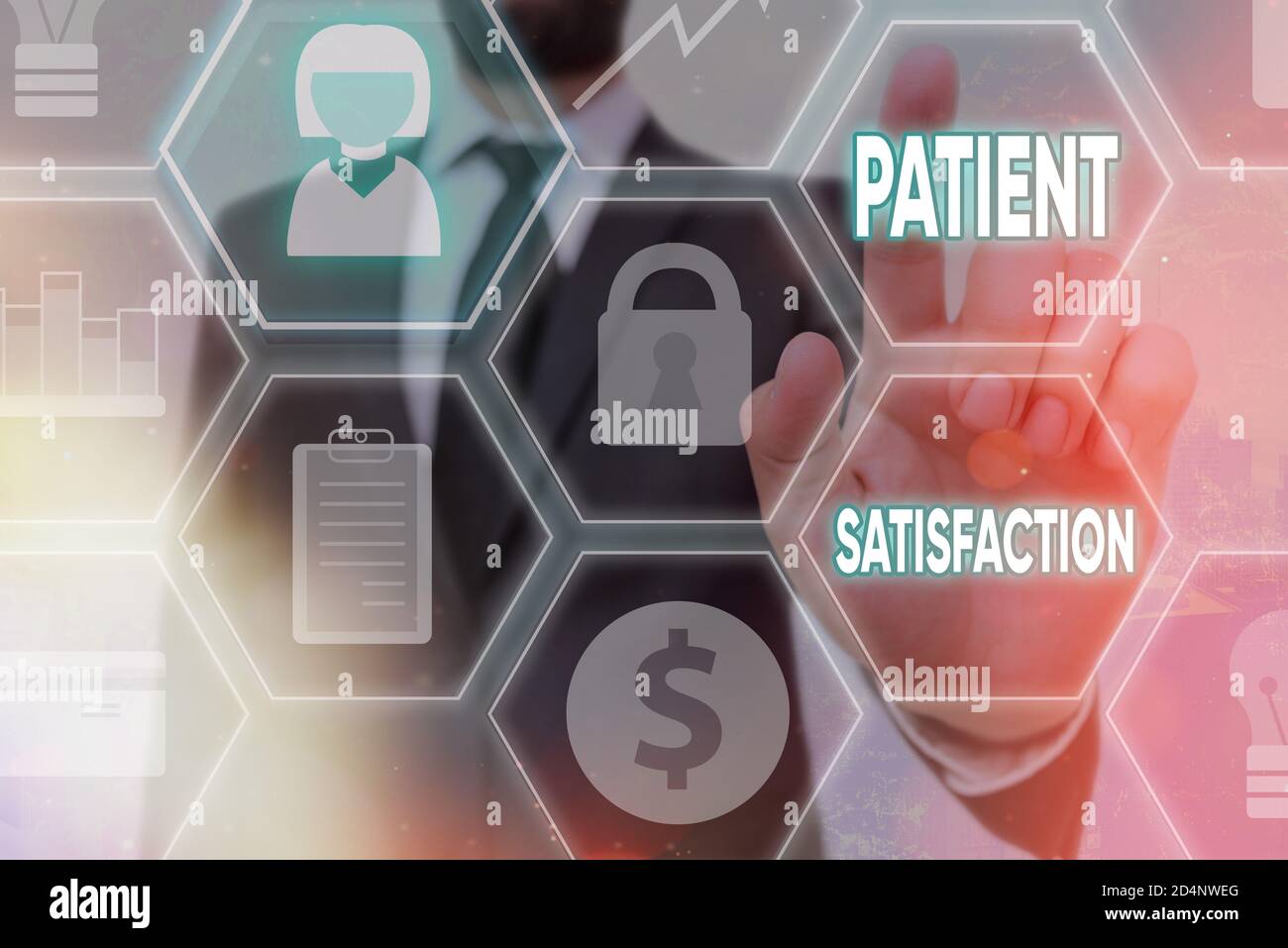 Text sign showing Patient Satisfaction. Business photo text the extent ...