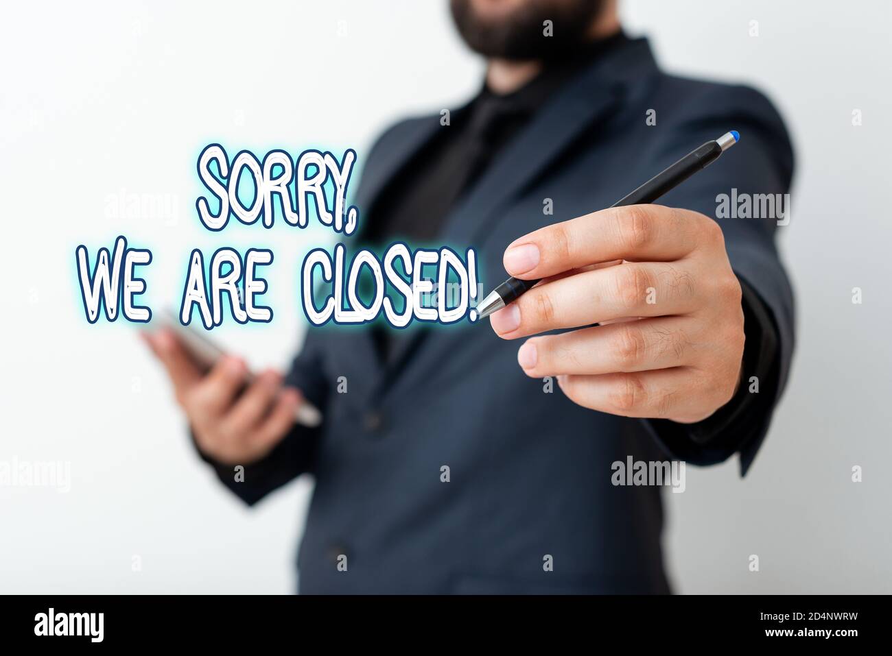 Text sign showing Sorry, We Are Closed. Business photo text apologize ...