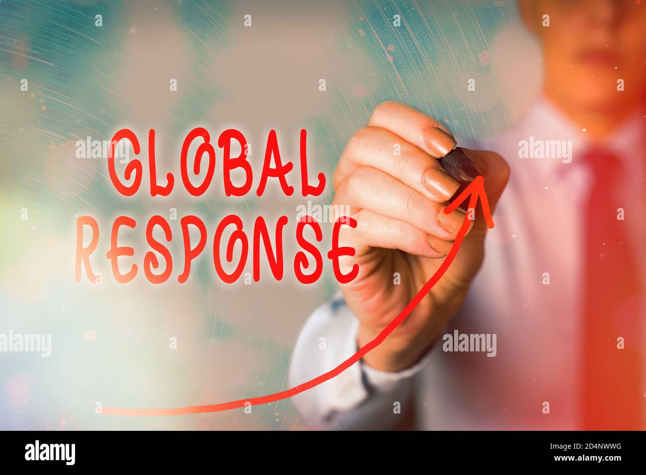 Handwriting text Global Response. Conceptual photo indicates the ...