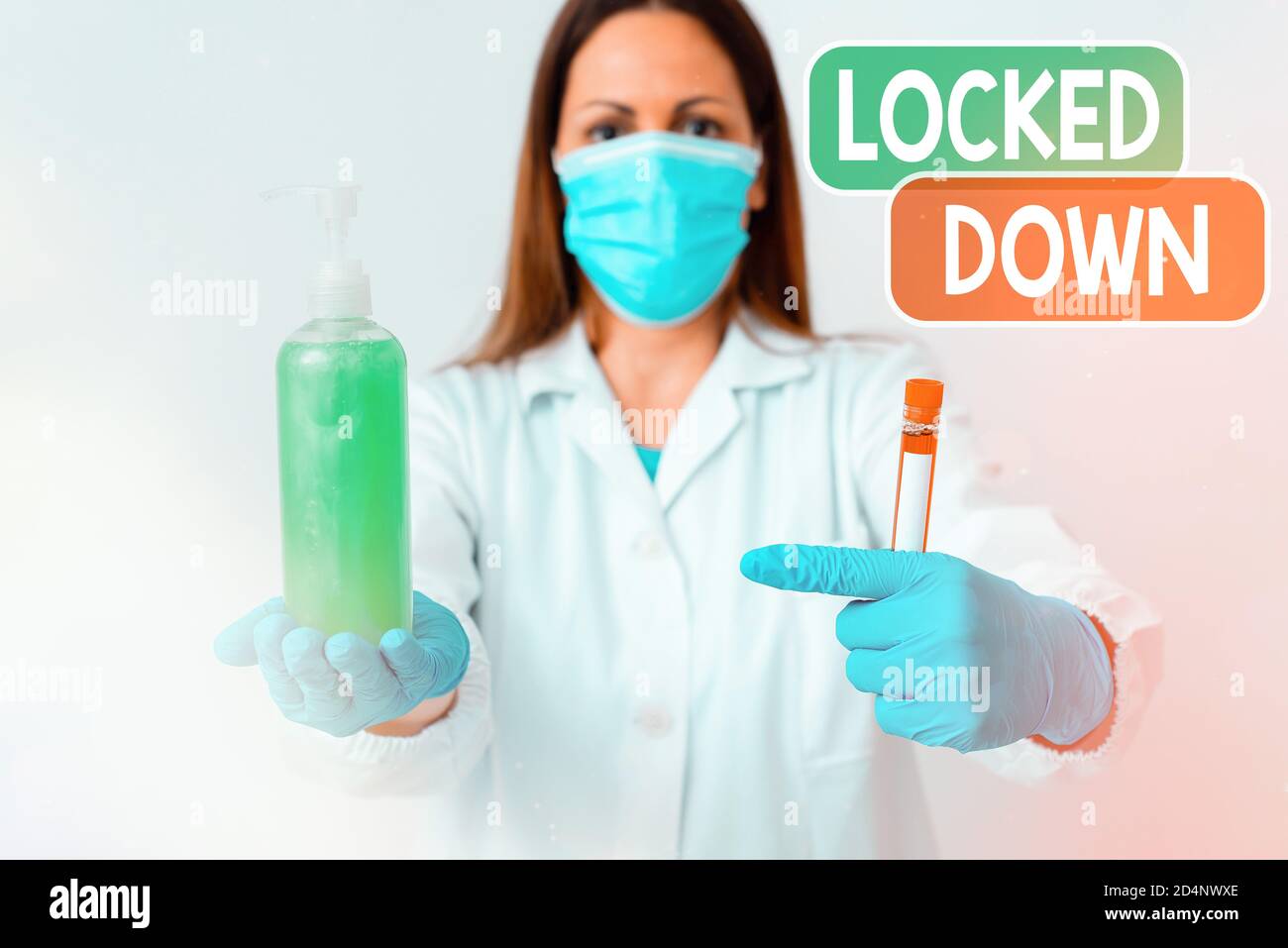 Conceptual hand writing showing Locked Down. Concept meaning emergency ...