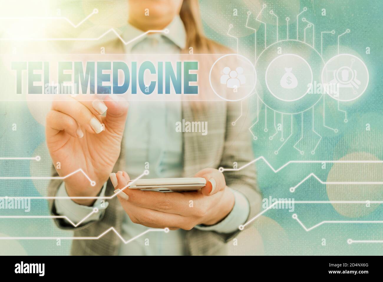 Text sign showing Telemedicine. Business photo text practice medicine ...