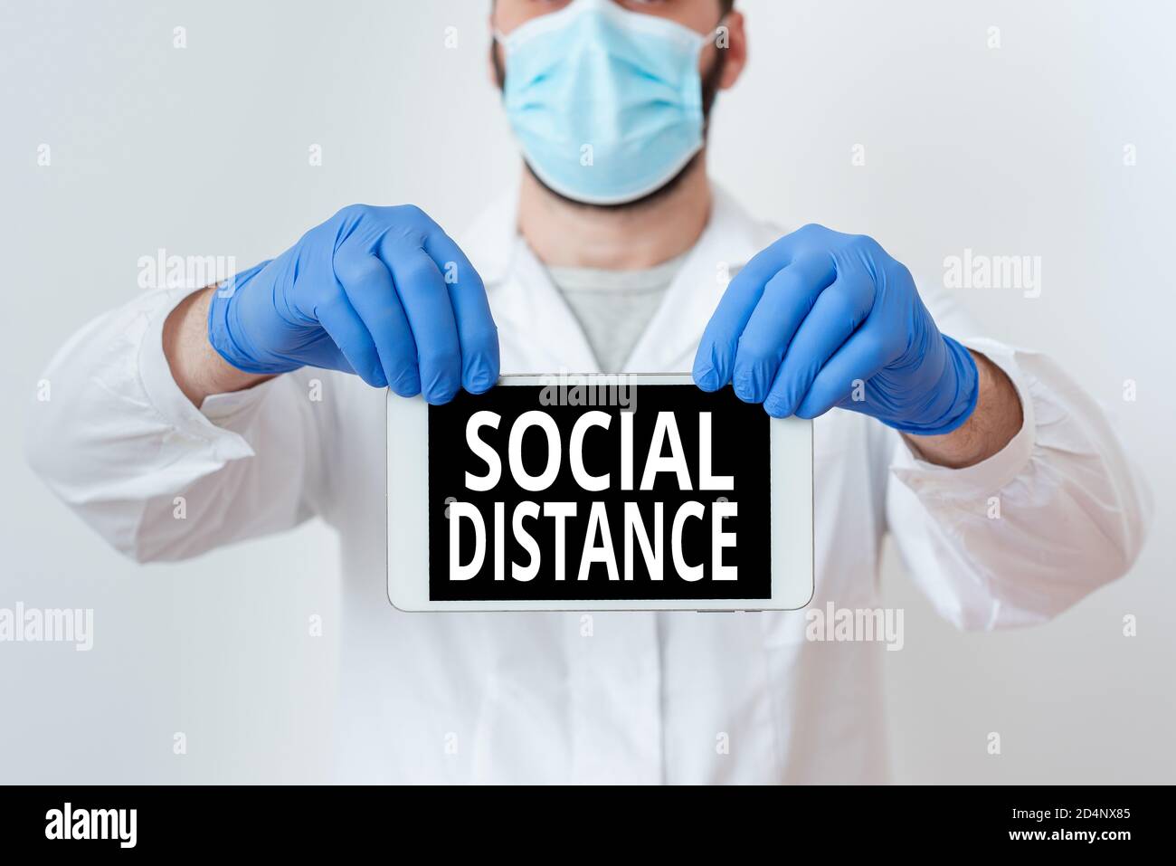 Text sign showing Social Distance. Business photo text maintaining a ...