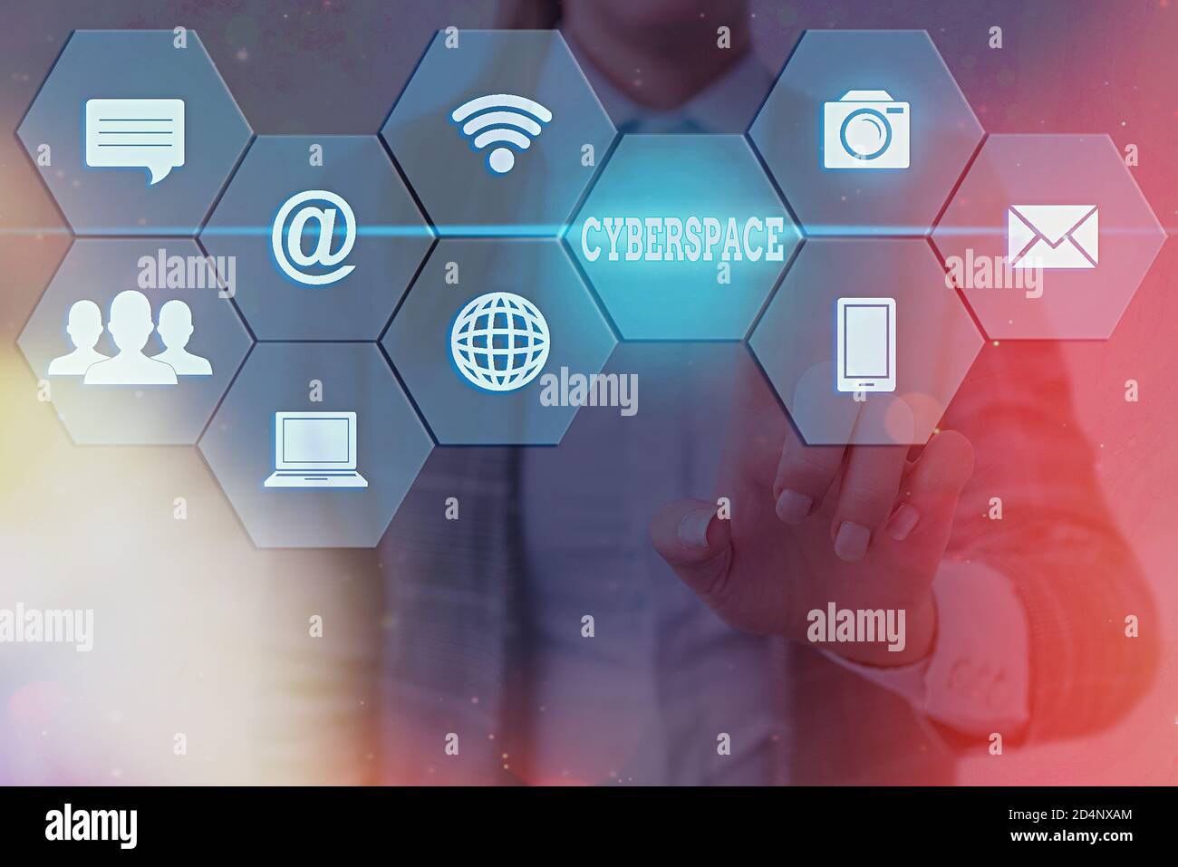 Writing note showing Cyberspace. Business concept for the online world ...